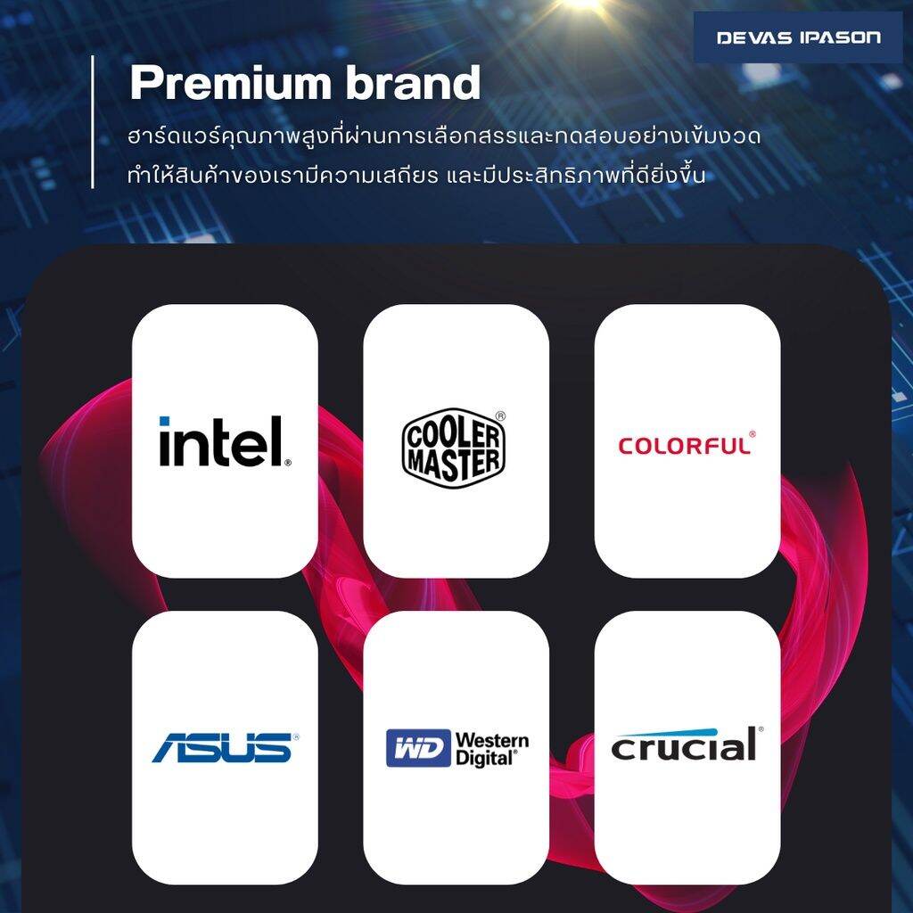Devas IPASON PC DIA2-IB510 (i5-12400/B660M/16GB/NVMe500GB/650W) (GPU OPTIONAL) รับประกัน 3 ปี ...