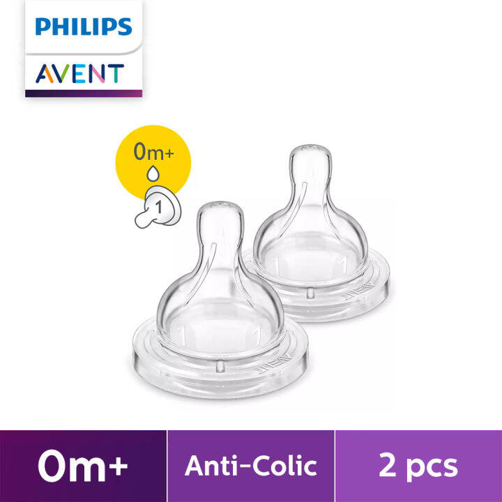 Philips AVENT 0m+ Anti-colic Newborn Flow Nipples, 2-pack | Lazada PH