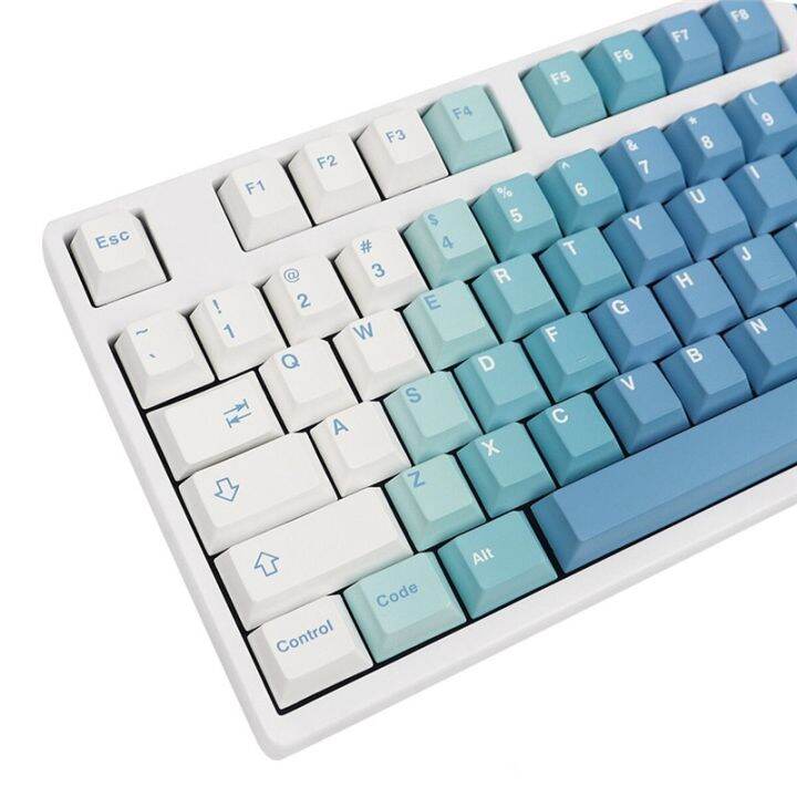 GMK Yeti Cherry Profile PBT Material Blue And White Gradient Keycaps 23 ...