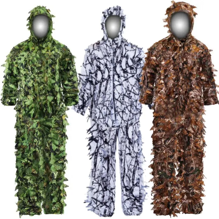 Sniper CS Bionic Suit Men 3D Maple Leaf Ghillie Suits War Game Hunting ...
