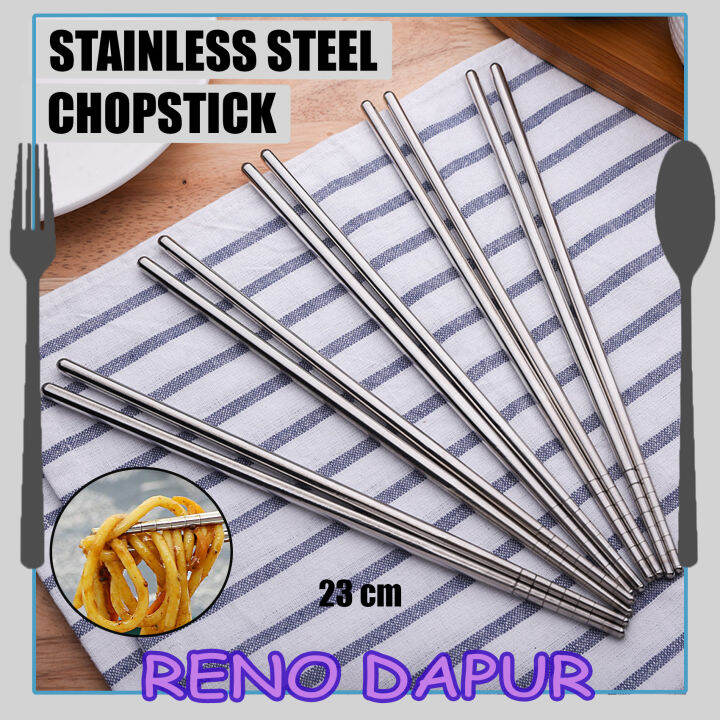 Reusable Chopstick Stainless Steel Metal Chopstick Non Slip Korean ...