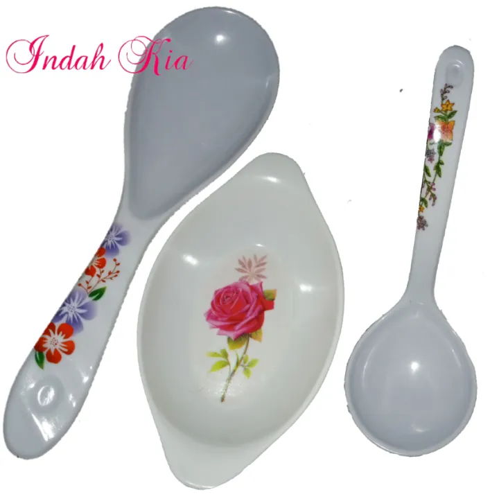 3 macam perabotan rumah tangga / dapur : sendok sayur melamin, mangkuk ...