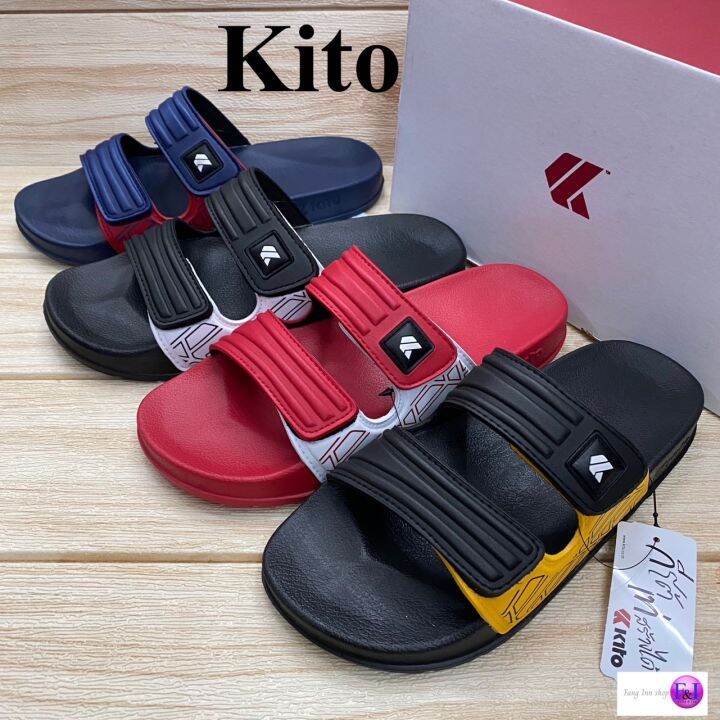Kito AH 157 รองเท้าแตะแบบสวม (31-43) สีดำ/ดำเหลือง/กรม/แดง | Lazada.co.th