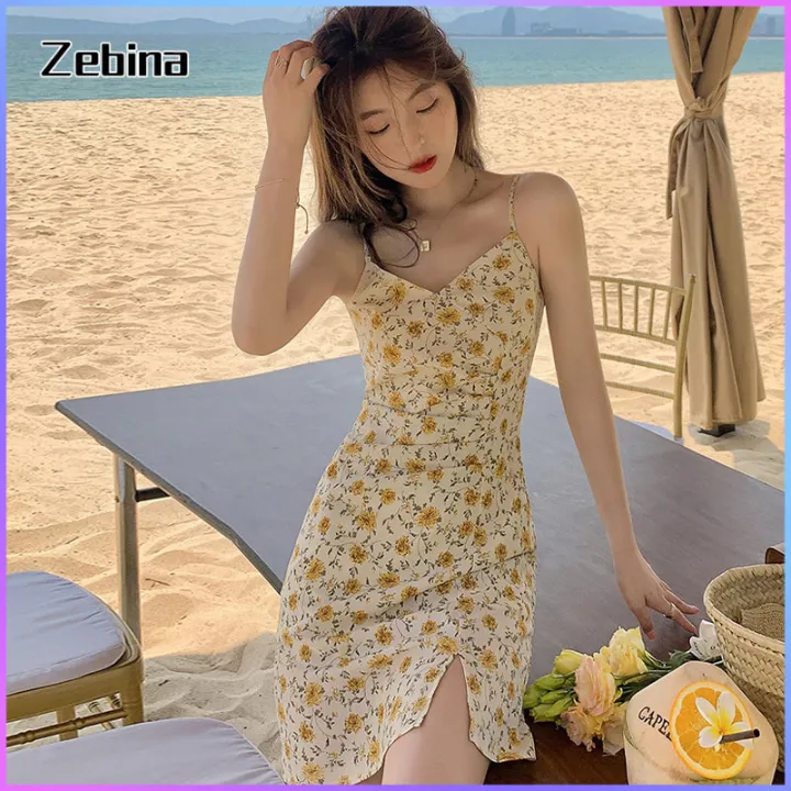 Zebina กระโปรงแขวนสำหรับผู้หญิงในช่วงฤดูร้อนใหม่คอวีแขนกุดขนาดบวกชุด ...