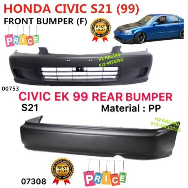 New Promo HONDA CIVIC S21 EK 99 FRONT BUMPER / REAR BUMPER / FRONT REAR ...