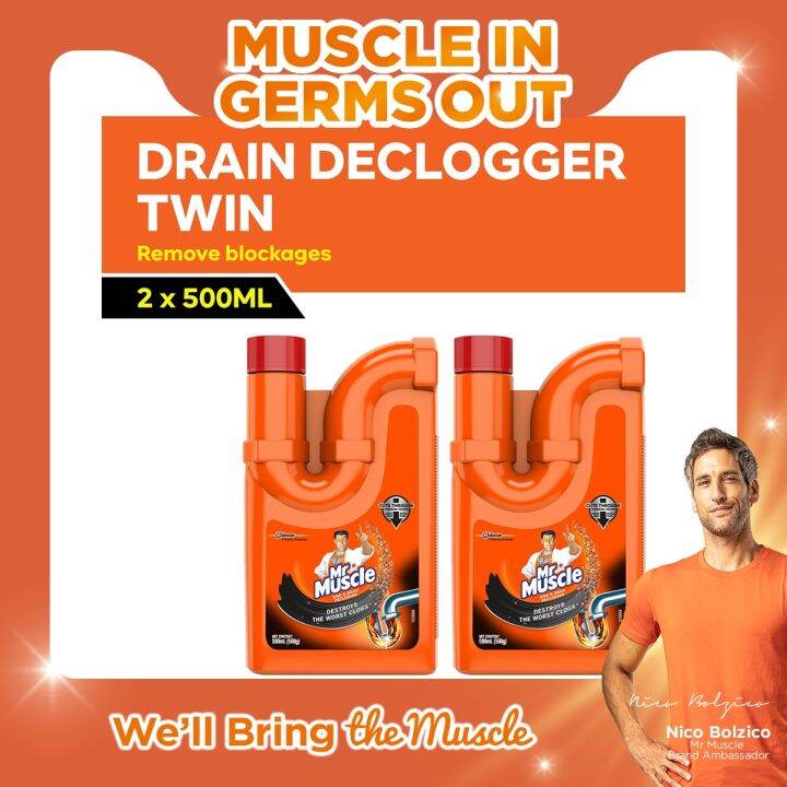 Mr. Muscle Sink & Drain Declogger Twin (500ml x 2) | Lazada PH