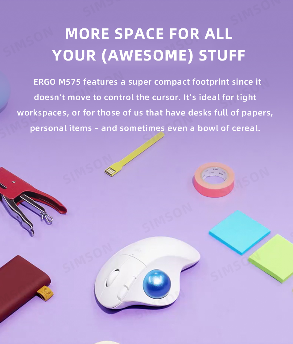 【NEW】Original Logitech ERGO M575 Wireless Mouse Trackingball Win10 ...