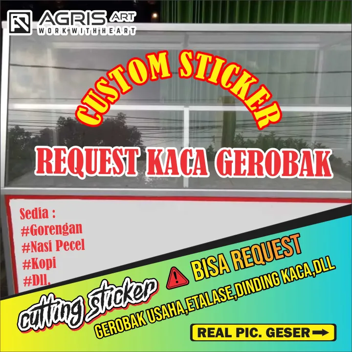cutting sticker stiker gerobak dagangan custom request sendiri | Lazada ...