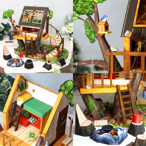 Paper Craft Model Treehouse Cocok Jadi Pajangan Ruangan Material Kertas ...