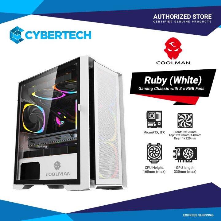 Coolman Ruby Gaming Case with 3Pcs 120mm Rainbow Fans | Lazada PH