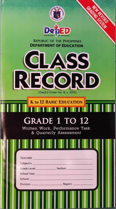 Class Record K12 Basic Education New Revised Grading System | Lazada PH