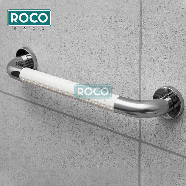 ROCO Wall Mounted Stainless Steel Nylon Handle Bathroom Elderly Balance ...