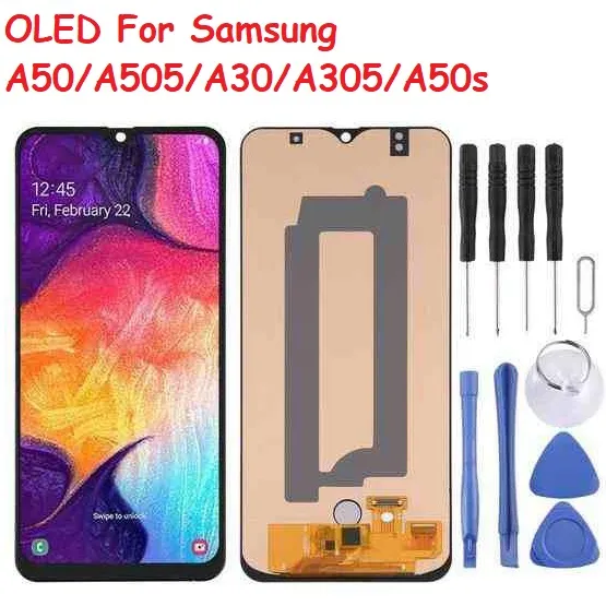 หน้าจอ LCD วัสดุ OLED และชุดประกอบ Digitizer สำหรับ Samsung Galaxy A50 SM-A505/A30 SM-A305/A50s ...