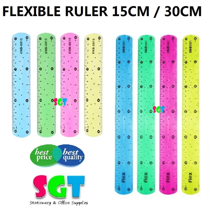 Flexible Ruler ( 15cm / 20cm / 30cm ) " 弹性尺 " pembaris fleksibel ( Random Colour ) | Lazada