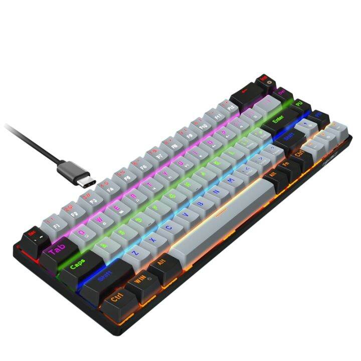 V800 Mechanical Keyboard 68 Keys Dual-Color RGB Multiple Backlit Gaming ...
