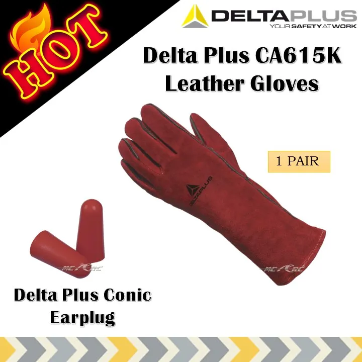 DeltaPlus High quality heat-resistant split leather (HR) Gloves [CA615K ...