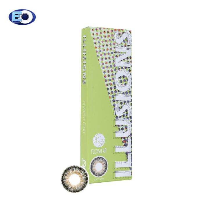 EO Flexwear Illusions Colored Contact Lenses with Free Solution - Slate ...