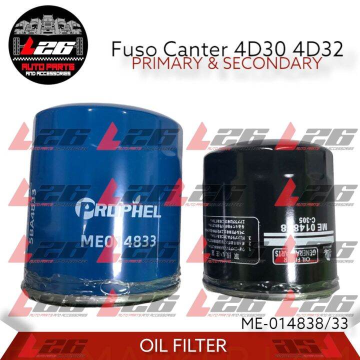 Fuso Canter 4D30 4D32 OIL FILTER ME-014838/33 Primary & Secondary C-305 ...