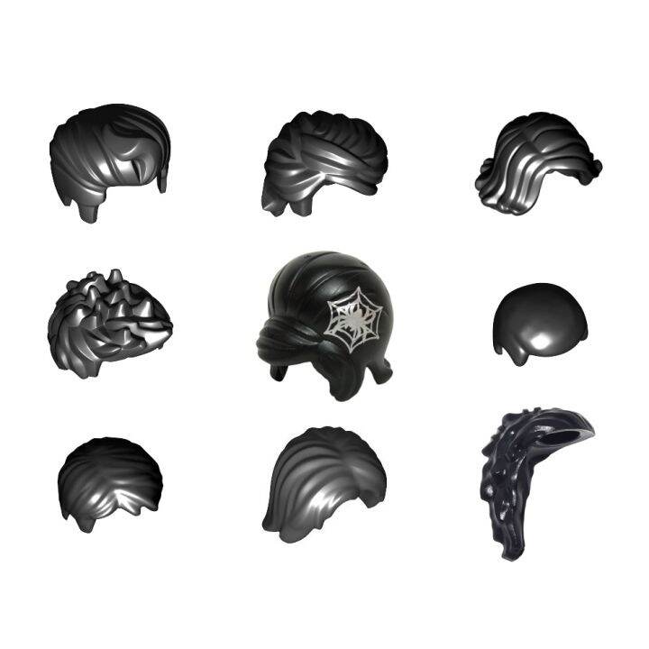 Lego part (ชิ้นส่วนเลโก้) Minifigure Hair - Black Color | Lazada.co.th