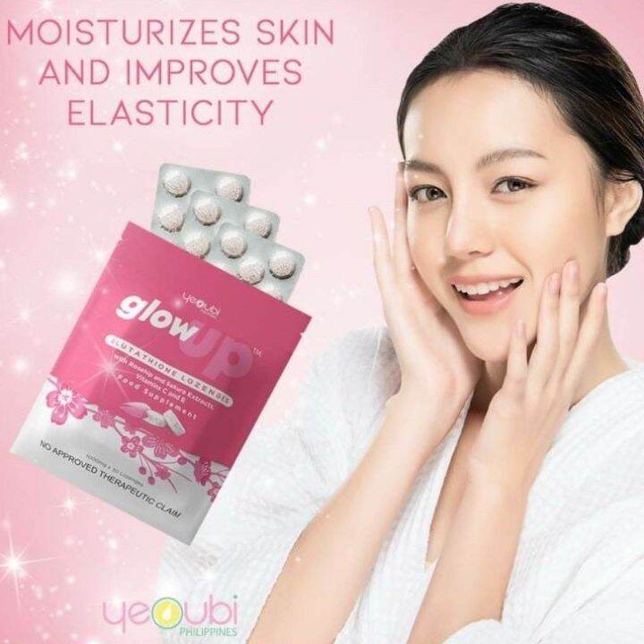 Glow Up Glutathione Lozenges with rosehip vitamin c and e (30 lozenges ...