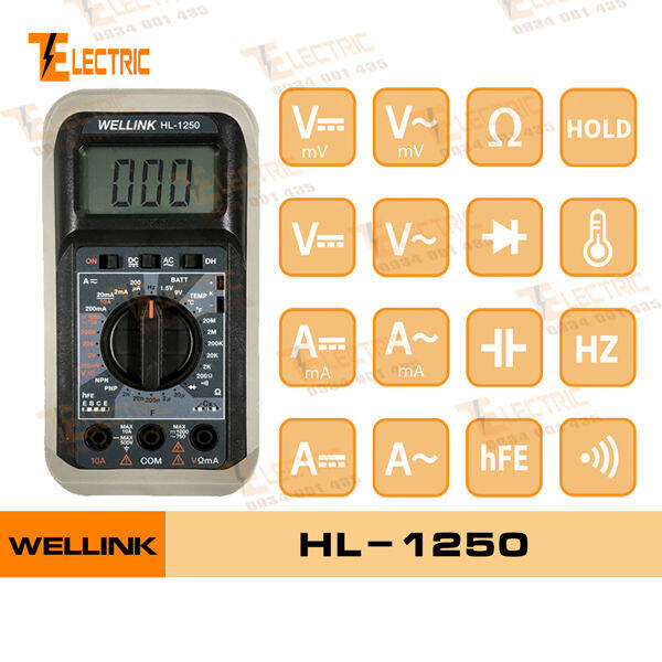 [HCM]Wellink HL - 1250 Đồng Hồ Đo Điện Đo Tần Số Đo Tụ Điện Đo Nhiệt Độ ...
