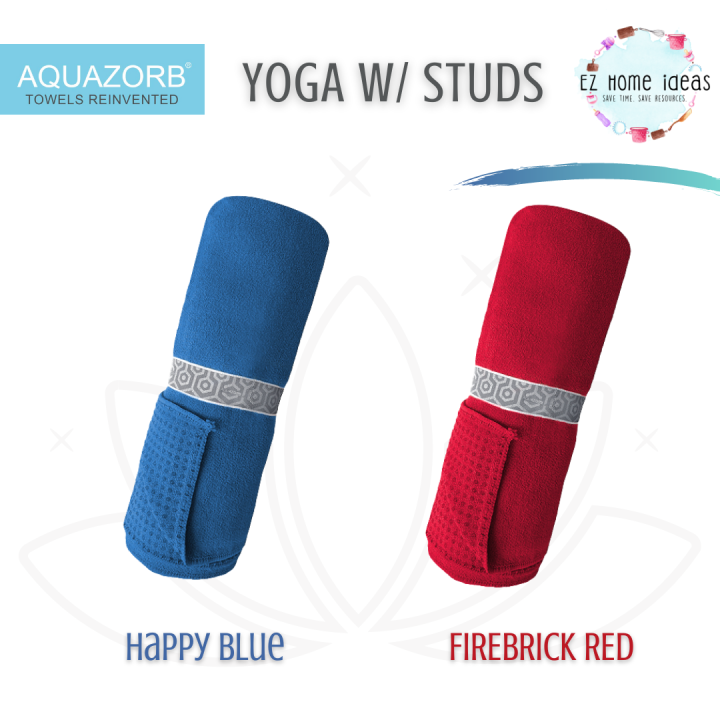 AQUAZORB Yoga Towel with Studs gives traction and stability for Yoga ...