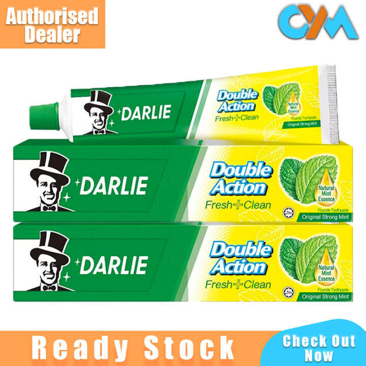 Darlie Ubat Gigi Double Action Natural Mint Essence Fresh Clear 225g Original Strong Mint ...
