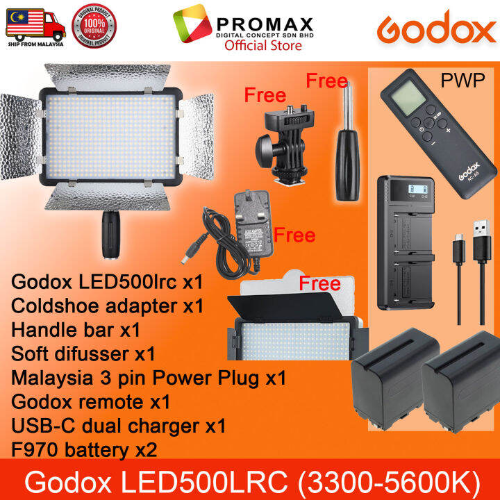 Godox LED500LRC / LED500LR-C / LED 500LRC LED Video Light Panel ( Bi ...
