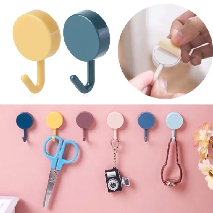 Sticky Hook Round Wall Mount Hook Without Drill Versatile | Lazada PH