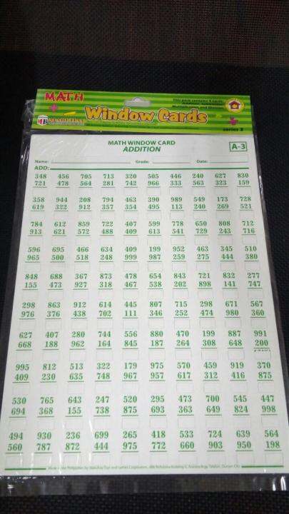 Math Window Cards (Series 3) | Lazada PH