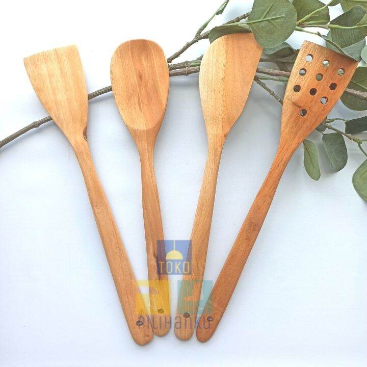 PERALATAN MASAK KAYU Spatula Sendok Sutil Sudip Sodet Masak Dapur Rumah ...