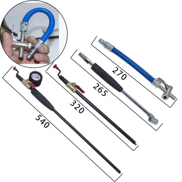 Car Air Supplement Inflatable Rod with Tire Quick Pressure Gauge Tire ...