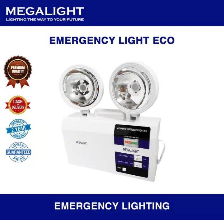 Megalight Rechargeable Heavy Duty High Powered LED Emergency Twin Head ...