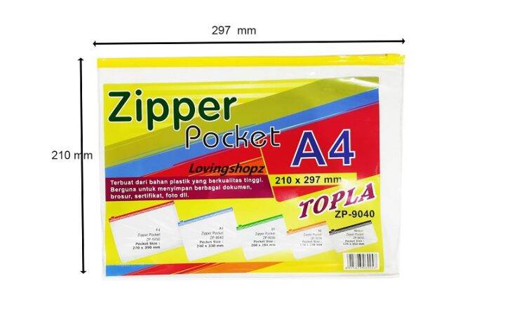 Zipper Pocket A4 Murah merek Topla ZP-9040 | Lazada Indonesia