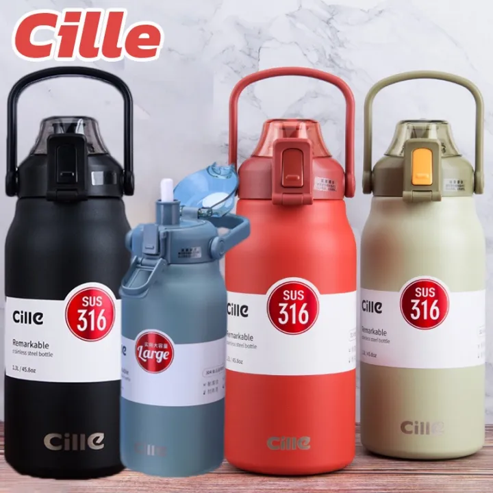 COCO MALL พร้อมส่งจ้า Cille กระบอกน้ำเก็บความเย็น กระติกน้ำ สแตนเลส 316 มีหูหิ้ว 1700ML แท้งค์ ...