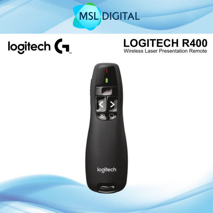 Logitech R400 Presenter Wireless Laser Presentation Remote | 50' Range ...