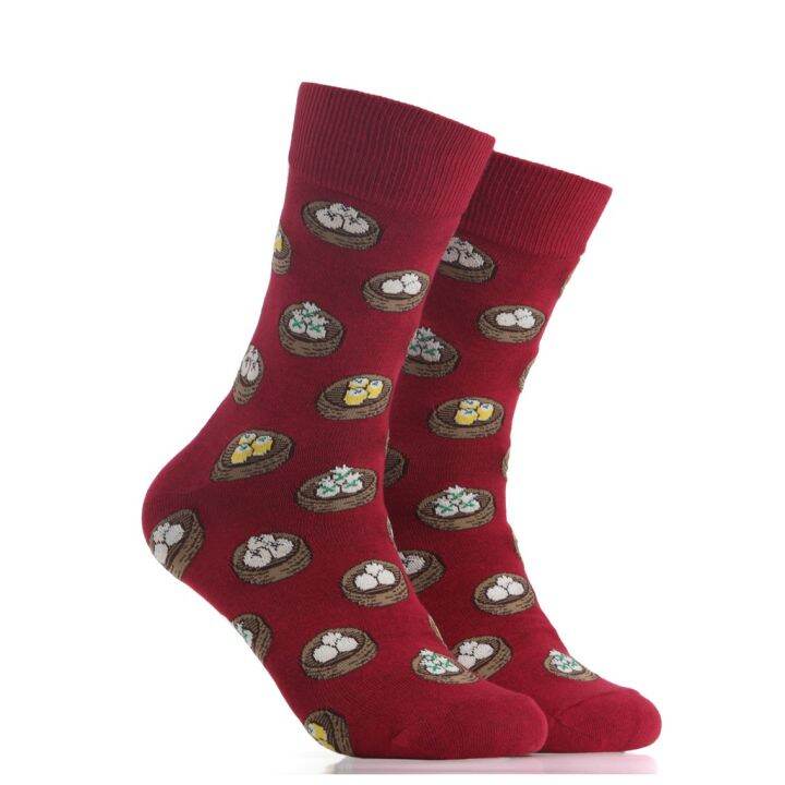 Iconic Socks Dimsum Pattern Crew Length Mens Formal Socks | Lazada PH