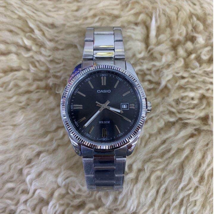 Watch Casio General MTP/LTP Silver Leather Brand Women/Men Watch | Lazada