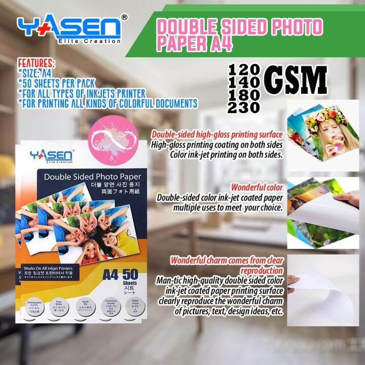 Double Sided White Photo paper Printable Back to Back High Glossy Paper ...