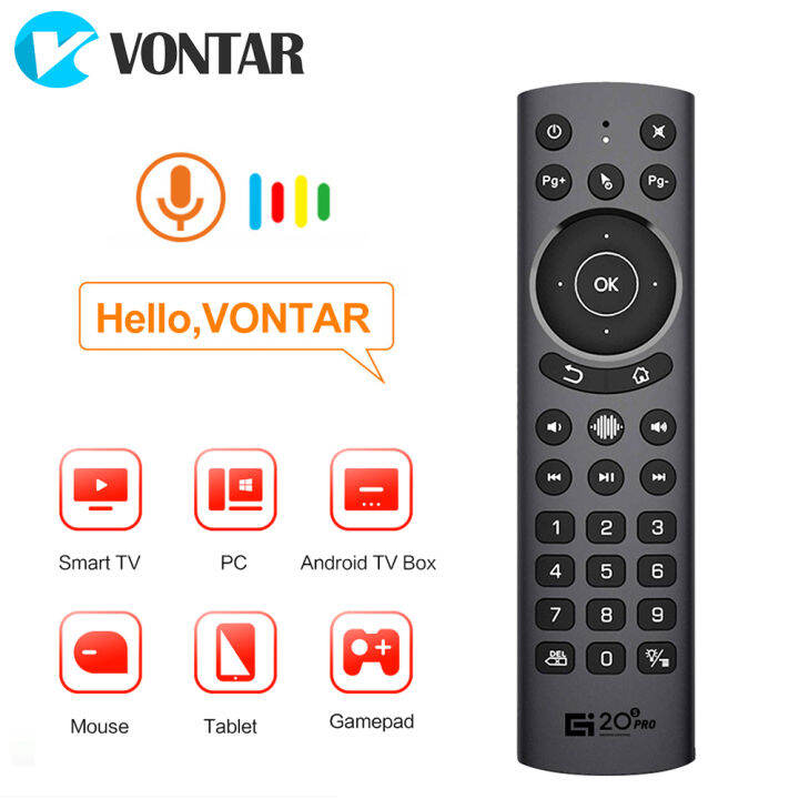 G20BTS Plus G20S PRO 2.4G รีโมทคอนลเสียงไร้สาย Backlit Air Mouse Gyroscope สำหรับ H96 Max X96 ...