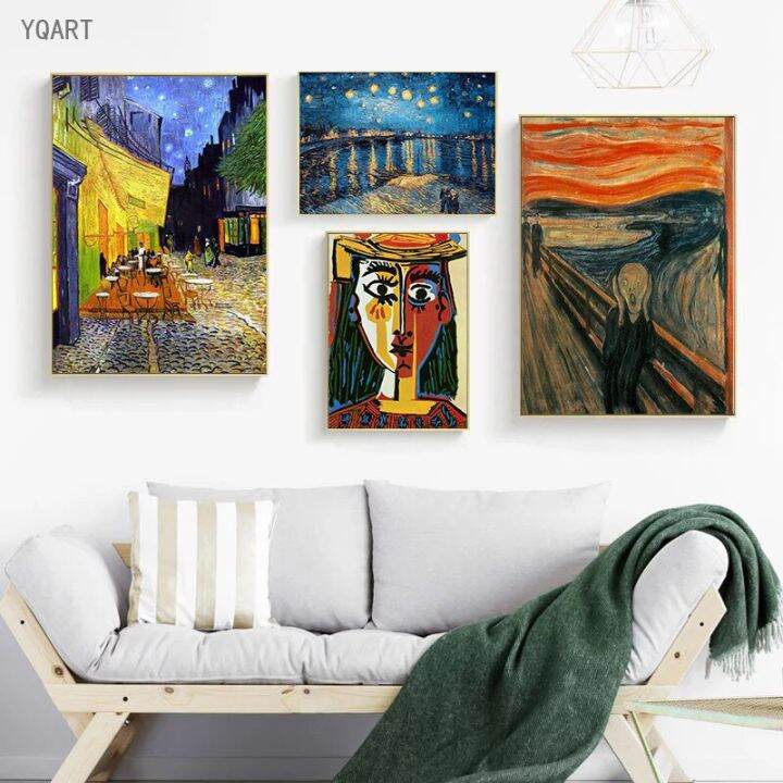 Van Gogh Starry Night and Salvador Dali Artwork Canvas Posters, Wall ...