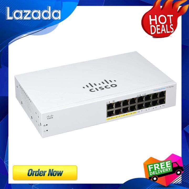 ⚡️Best Deals⚡️SWITCH (สวิตซ์) CISCO CBS110 UNMANAGE 16-PORT GE, PARTIAL ...
