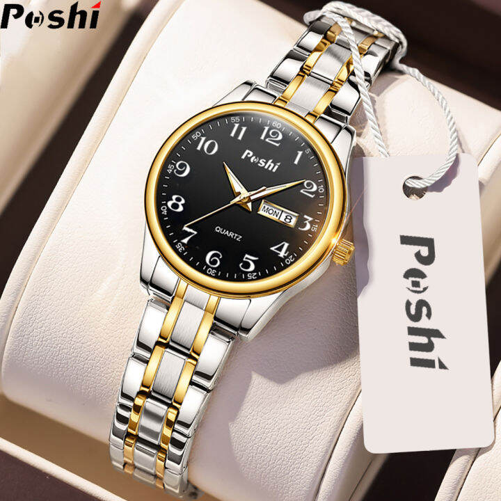 POSHI Original Waterproof Ladies Watch Quartz elegant Two-Tone ...