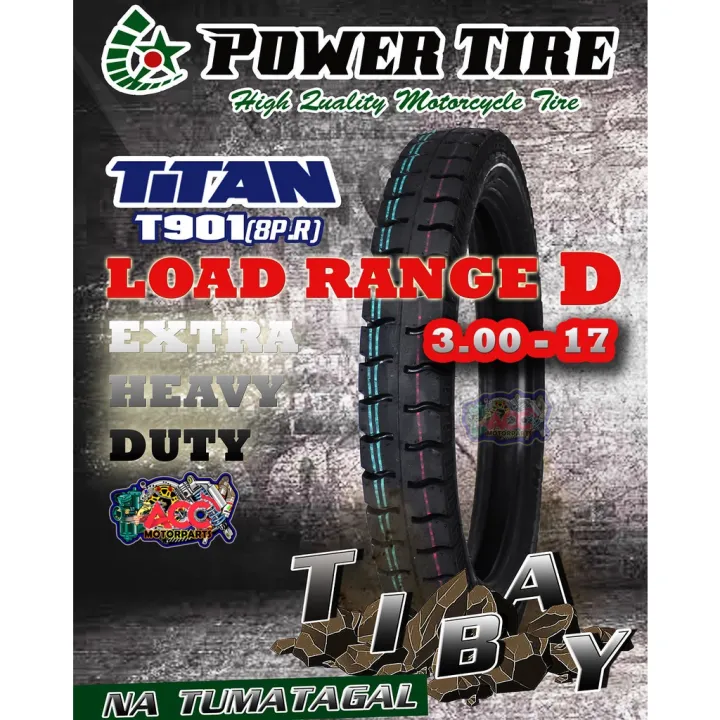 Power Tire Titan T901 3.00-17 Motorcycle Tire Banana Type 8 Ply Rating ...