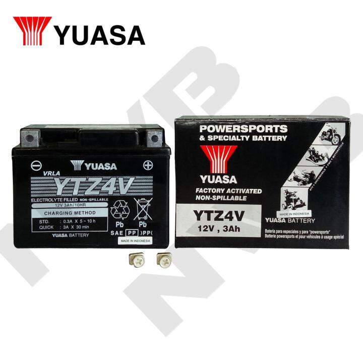 YUASA YTZ4V Motorcycle Battery (12V-3Ah) Made in Indonesia (Fully ...