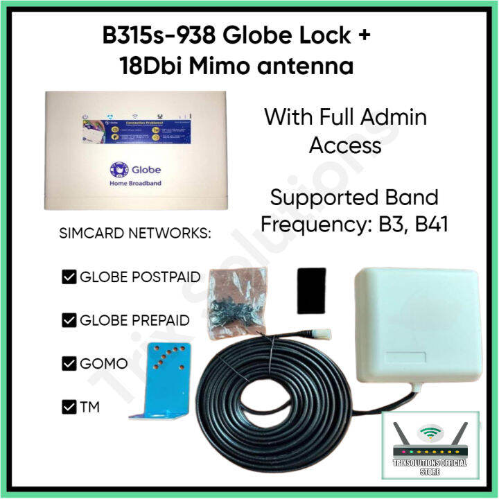 B315s 938 Prepaid Modem With Full Admin Access + Mimo Antenna 18Dbi For ...