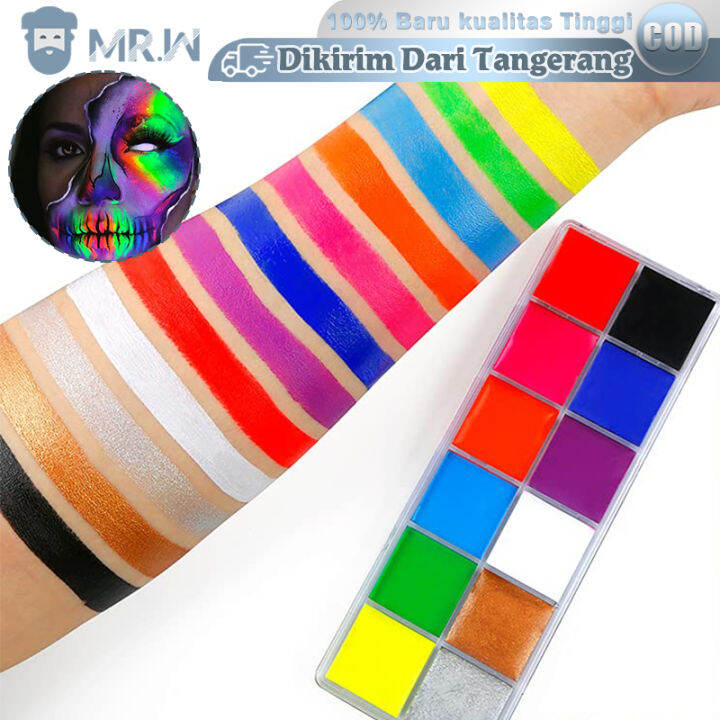UV Body Face Painting 12 Warna Cat Wajah Painting Wajah Body Painting ...