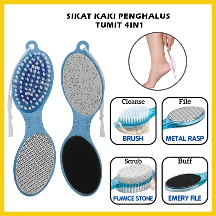 Sikat Penghalus Telapak Kaki 4in1 / Alat Komplit Perawat Tumit Pedicure ...