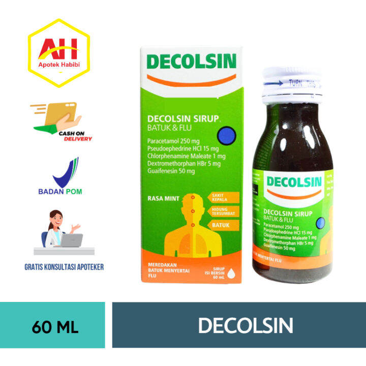 DECOLSIN DEKOLSIN DEKOLCIN DECOLCIN SIRUP 60ML OBAT BATUK PILEK ANAK ...