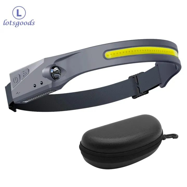 LED COB Headlamp Rechargeable Camping Hiking Waterproof Sensor ...
